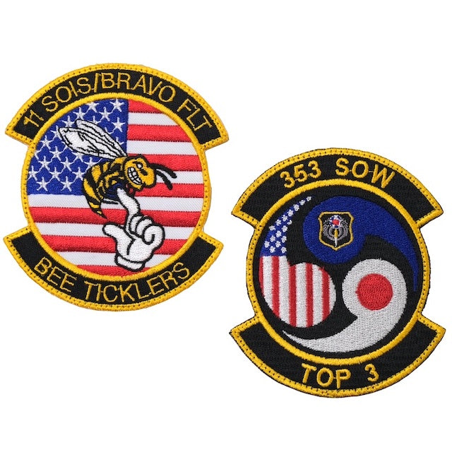 Military Patch（ミリタリーパッチ）353 SOW & BEE TICKLERS Patch 2枚セット [フック付き]【レター ...